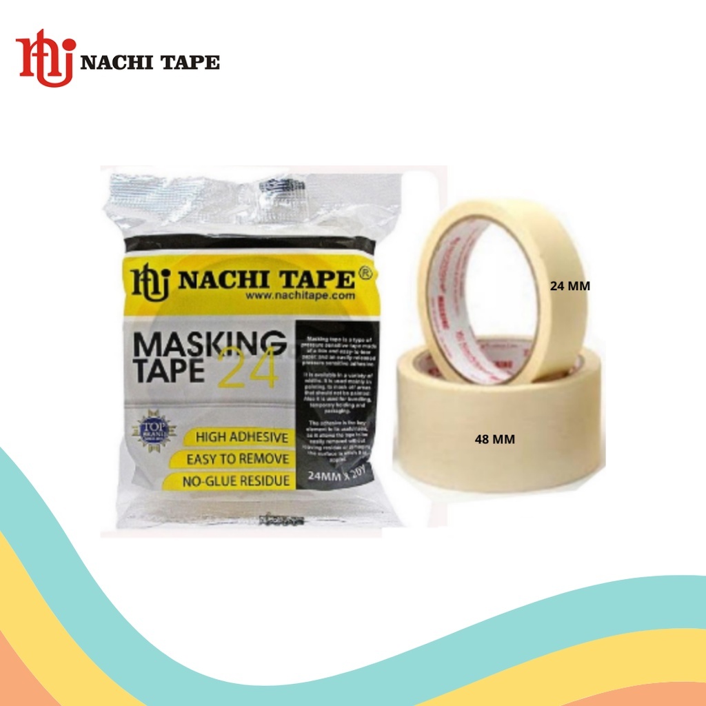 Jual Nachi Masking Tape Isolasi Kertas 1 Inch (24 mm) x 20 Yard ...
