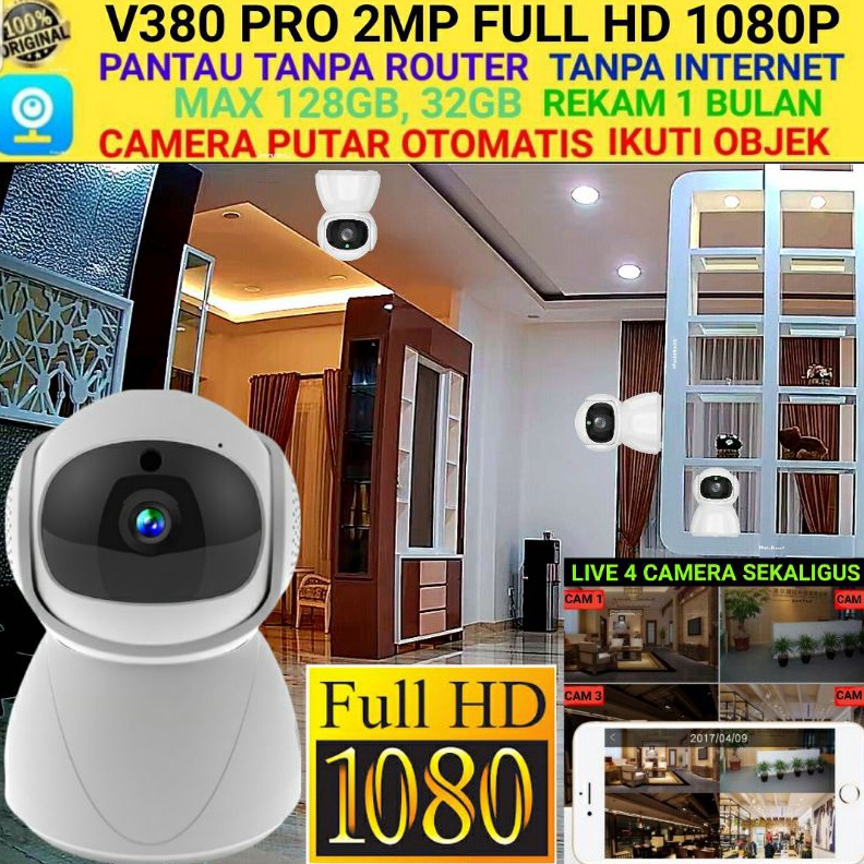 Jual V38 PRO IP CAMERA MINI 2MP FULL HD 18P WIRELESS CCTV WIFI SNOWMAN AP MODE WIFI IP CAM ...