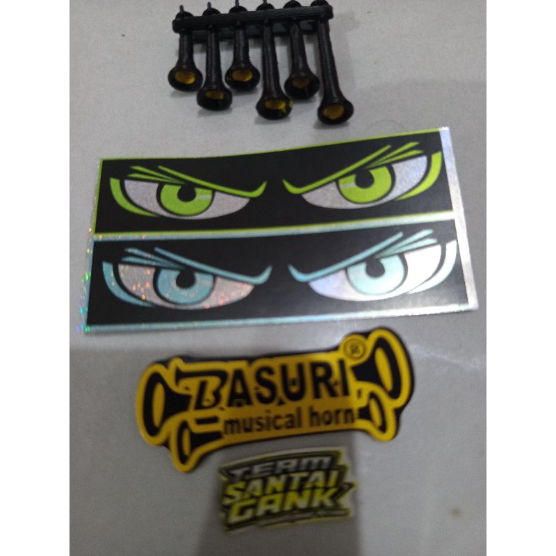 Jual paket corong miniatur+stiker mata & Basuri | Shopee Indonesia