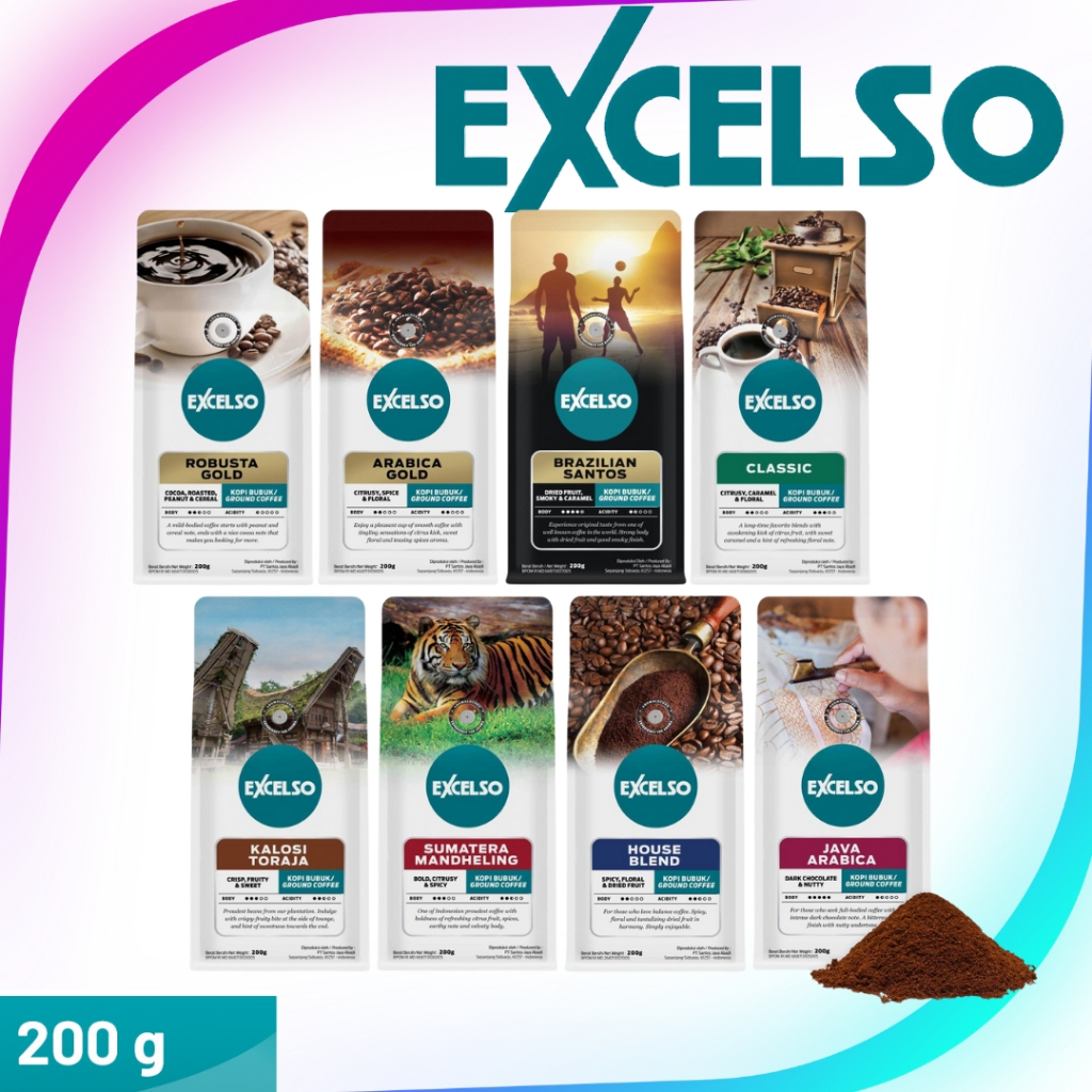 Jual Excelso Kopi Bubuk / Ground Coffee Kemasan 200gr | Shopee Indonesia