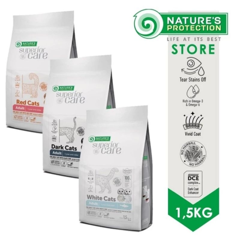 Jual NATURES PROTECTION Cat Food Superior Care White Coat, Red Coat ...