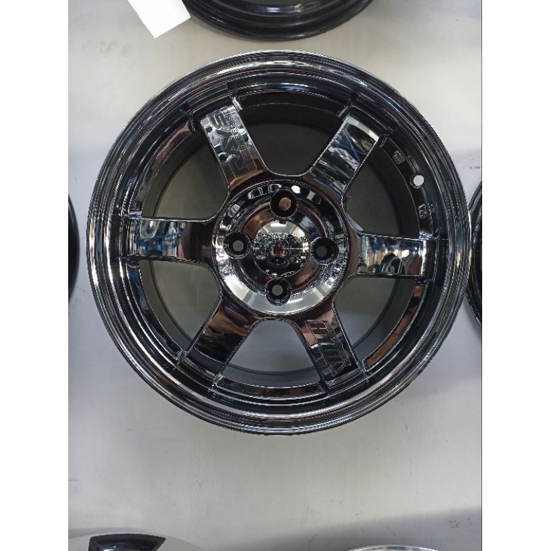 Jual velg TE37 R15 black chrome | Shopee Indonesia