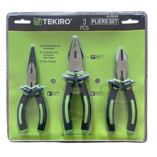 Jual Tang Set tekiro 3 Pcs / Tang kombinasi 7 Inch + Tang Potong 6 Inch ...