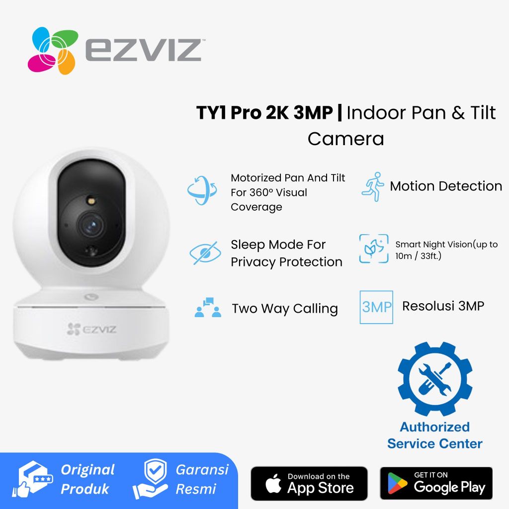 Jual EZVIZ CCTV TY1 Pro 2K 3MP Indoor Pan & Tilt Camera | Shopee Indonesia