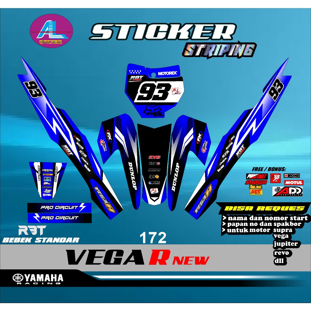 Jual Sticker RBT STRIPING MOTOR VEGA R NEW MOTOR RBT BEBEK MODIF ...
