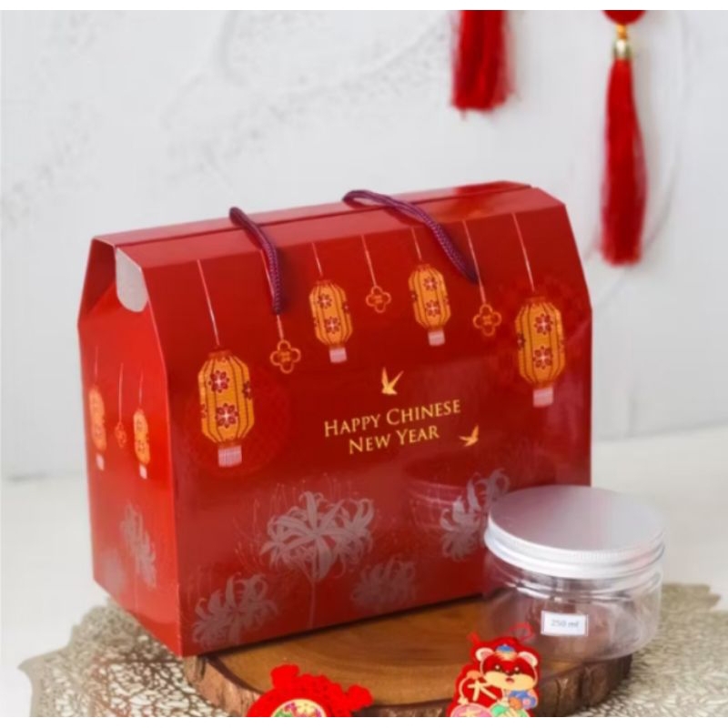 Jual Satuan- Paperbag Gable Box Imlek - Barongsai/ Box Hamper motif ...