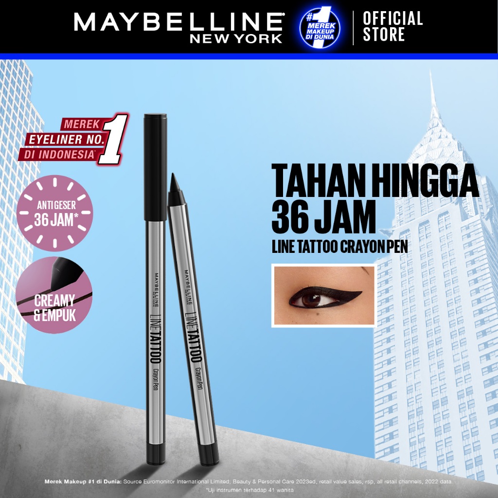 Jual MAYBELLINE OFFICIAL Line Tattoo Crayon Pen Liner - Eyeliner Makeup ...