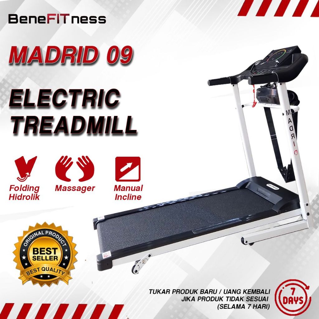 Jual treadmill elektrik TIPE MADRID 09 smart treadmill | Shopee Indonesia