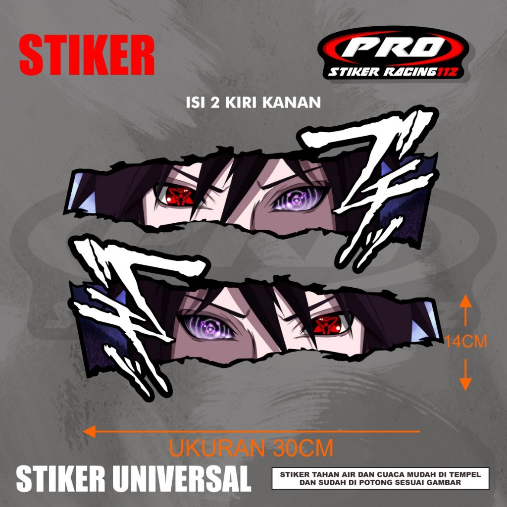 Jual Stiker Mata Anime Printcut Stiker Sepeda Listrik Stiker Universal ...