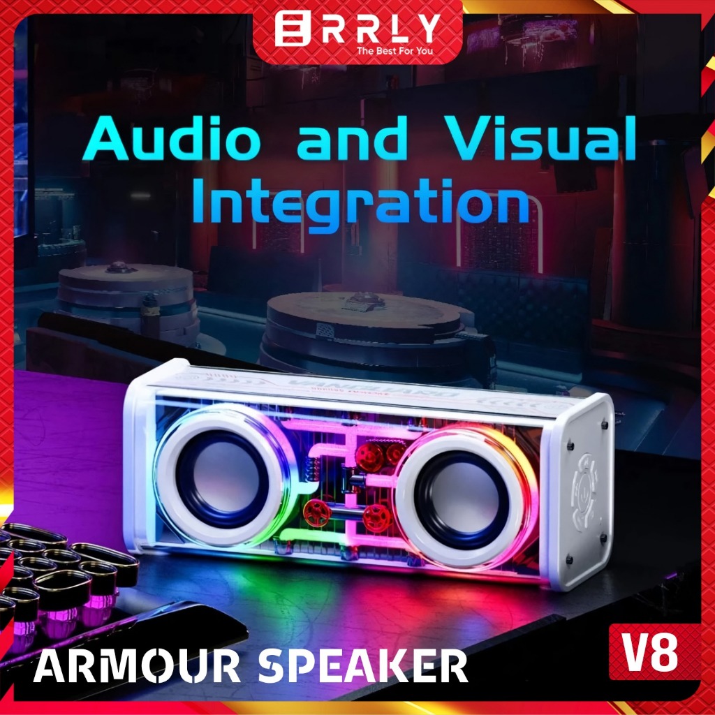 Jual Speaker V8 ARMOUR Speaker Bluetooth V8 10W Double Subwoofer Music ...