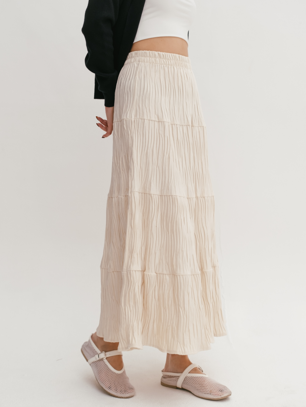 Jual CWJ TESSA PLEATS VELVET SKIRT / Rok Panjang Wanita / Rok Plisket ...