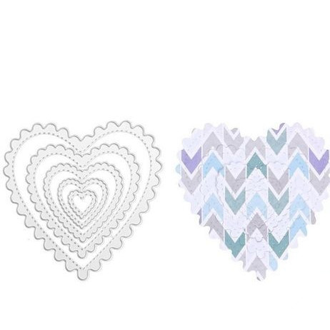 Jual Cutting Dies - Ric Rac Heart Frame Pattern (5pcs) | Shopee Indonesia