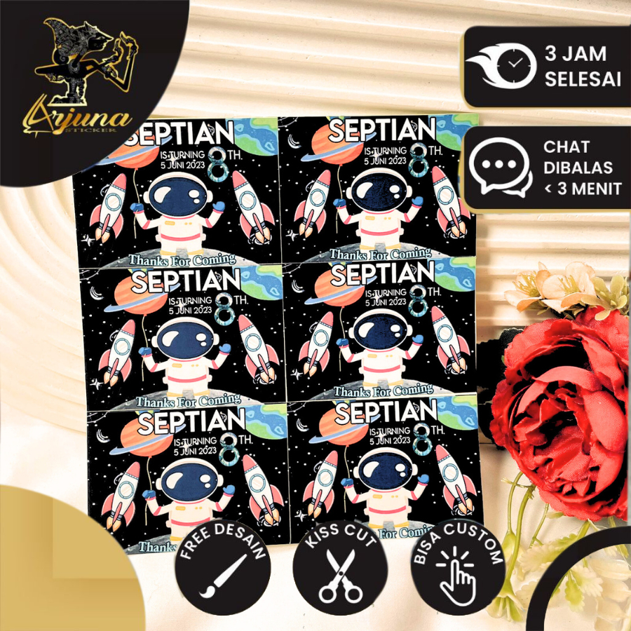 Jual Sticker Ulang Tahun Anak Persegi Stiker Label Undangan Ultah Ulang ...