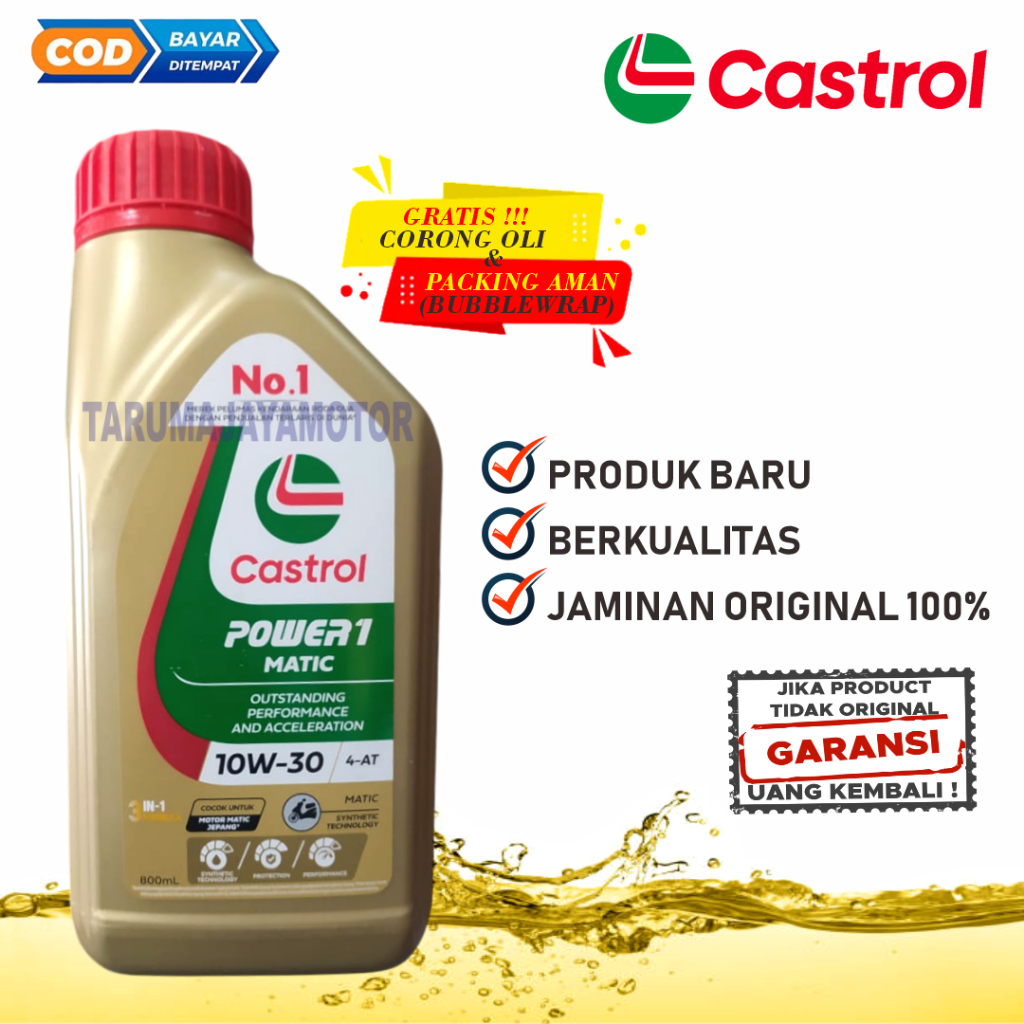 Jual Oli Castrol Power 1 Matic 10w30 800ml Motor Scooter Matik Oil ...