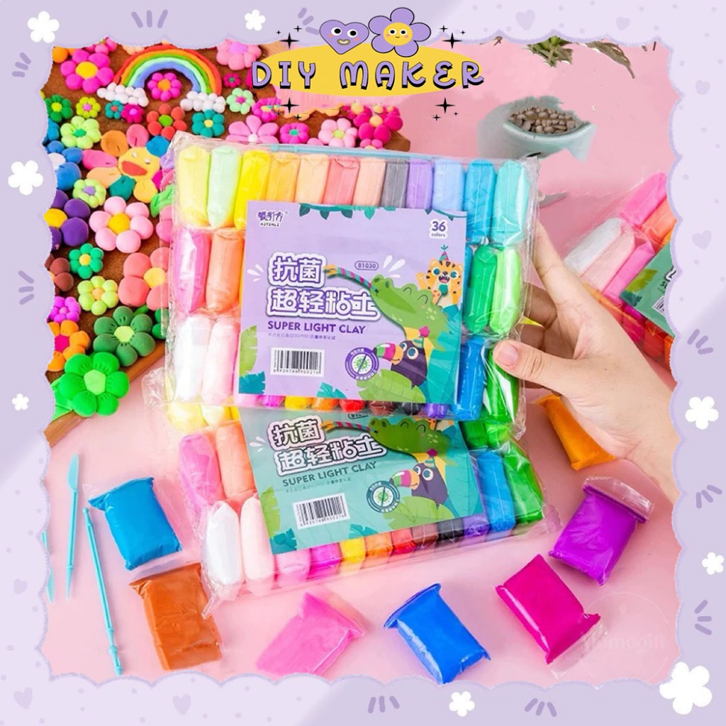 Jual DM Clay Mainan Anak Isi 12 PCS Clay Warna Warni Mainan Edukasi ...