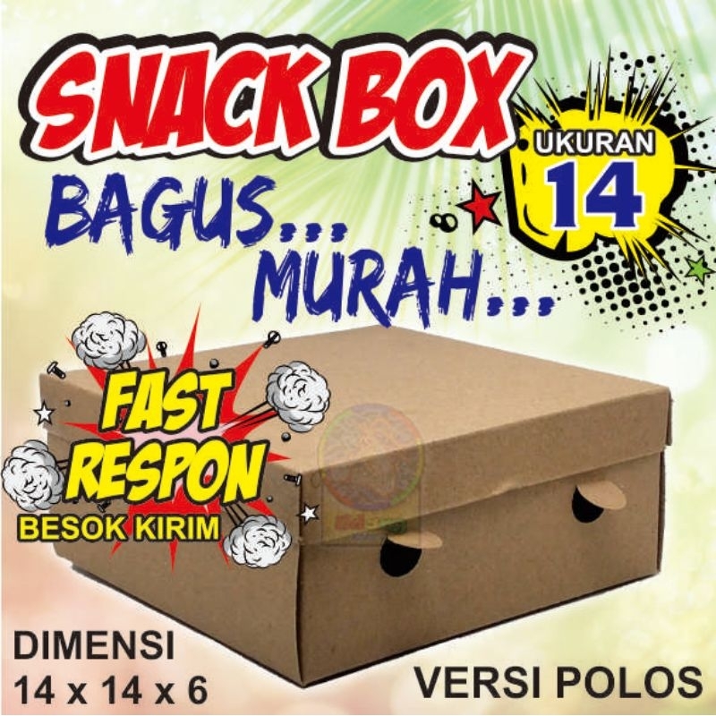 Jual Dus Snack Box 14 POLOS | Tinggi 6 cm | Kraft 275 gr Tanpa Laminasi ...