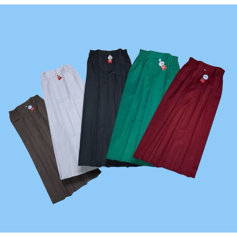 Jual ROK SEKOLAH SD PEREMPUAN SERAGAM SD/MI ROK PANJANG REMPEL LIPIT COKLAT MERAH PUTIH HITAM ...