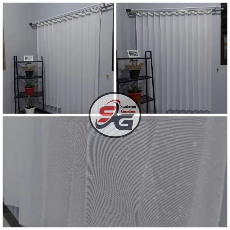 Jual Vitrase Gorden Vitrase polos salju Vitrase Plisket | Shopee Indonesia