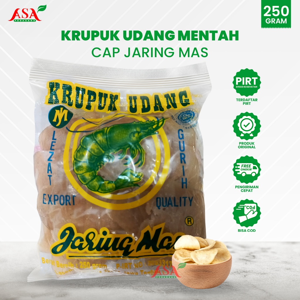 Jual Krupuk Udang Mentah 250 Gram Cap Jaring Mas Oleh Oleh Rembang ...
