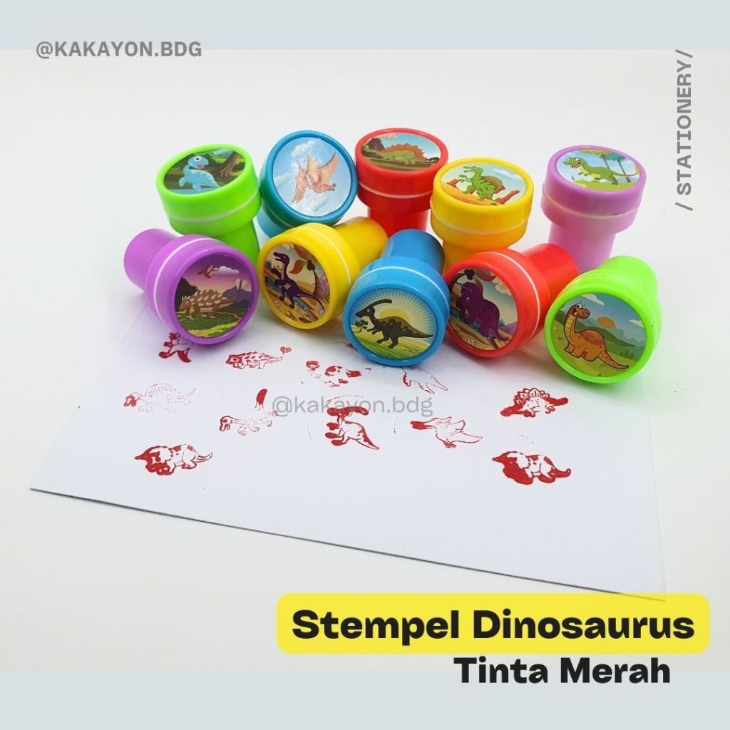 Jual Stempel Cap Reward Anak Gambar Dinosaurus Lucu Tinta Merah ...