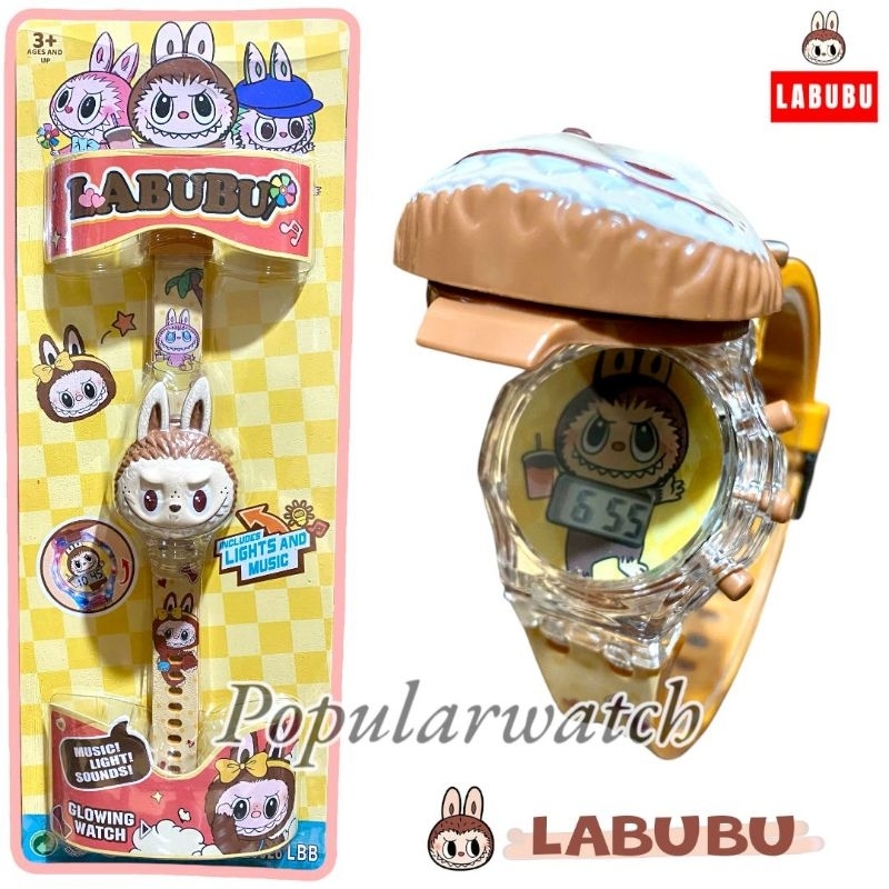 Jual LABUBU jam tangan anak digital ada lampu dan musik bisa nyala ...