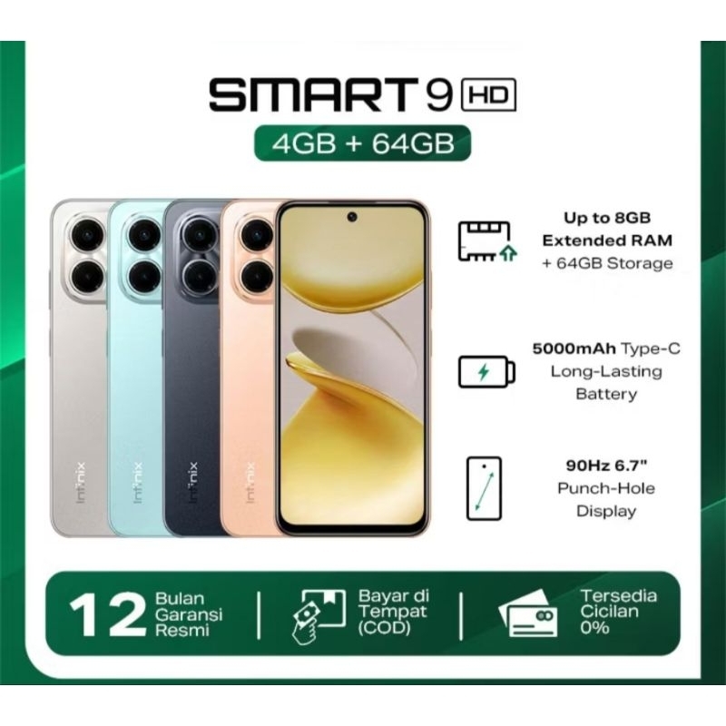 Jual infinix smart 9 HD 4/64 baru garansi resmi | Shopee Indonesia