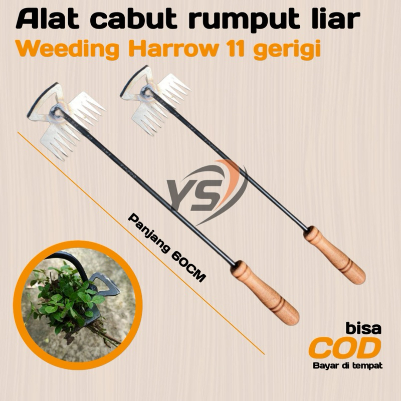Jual Alat cabut Rumput liar / weeding harrow 11 gerigi Cocok digunakan ...