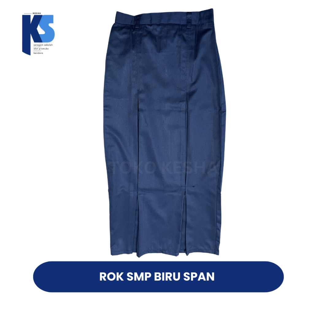 Jual ROK PANJANG SERAGAM SEKOLAH SMP SPAN ROK BIRU SPAN SMP | Shopee ...