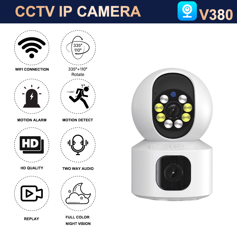 Jual V380 pro IP Camera 8MP WiFi IP Camera 355°Rotation Two-Way Voice ...