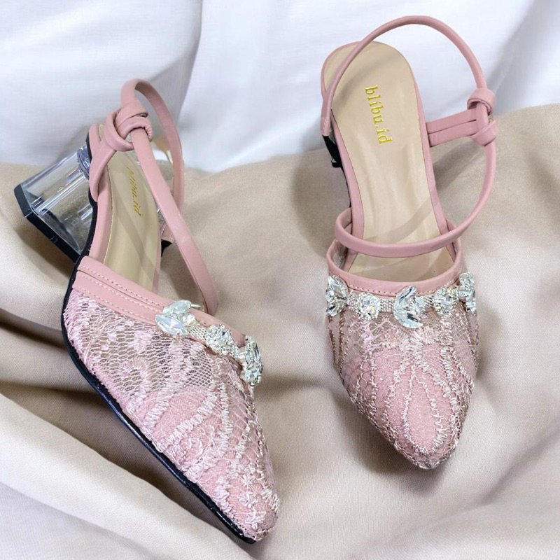 Jual DANELLA 5cm selop wisuda slop manten sandal pengantin brokat ...