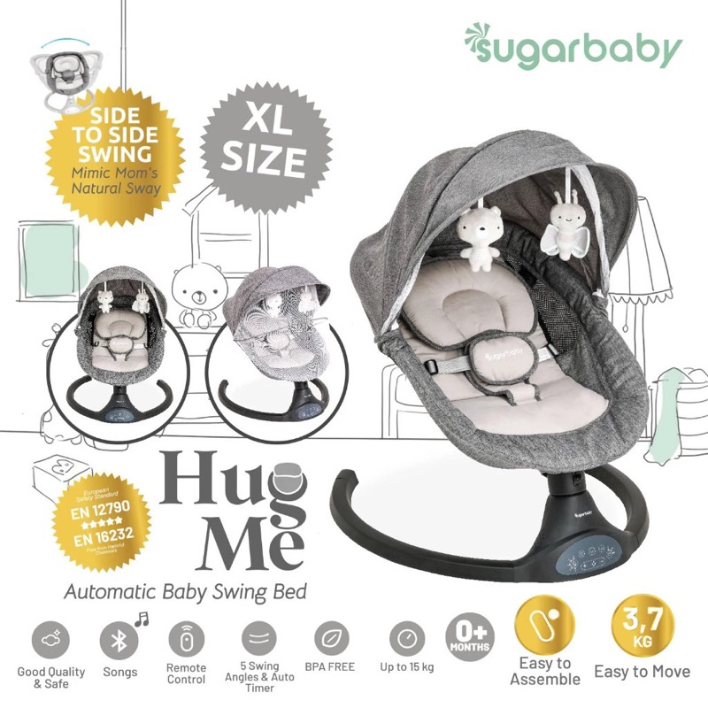 Jual Sugar Baby Hug Me Automatic Baby Swing Bed Ayunan Bayi Elektrik ...