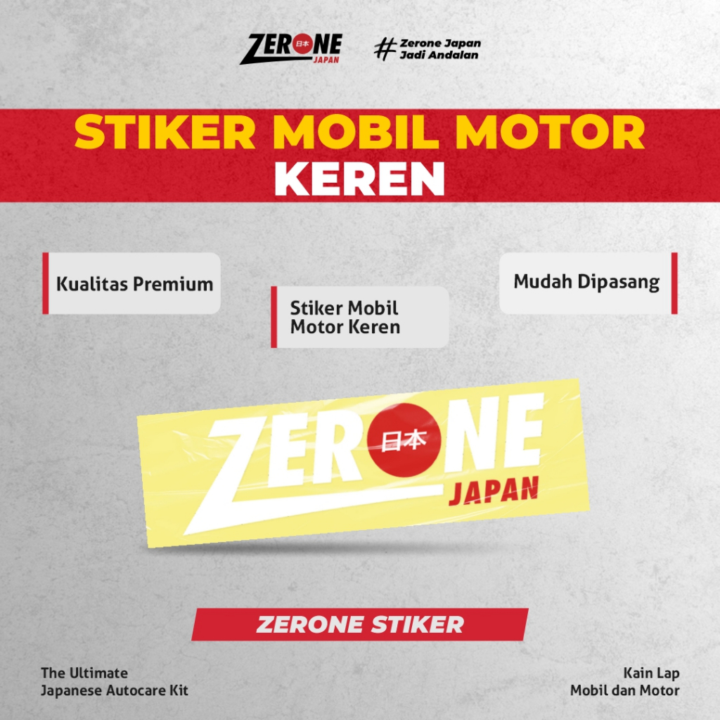 Jual Sticker Kaca Body Mobil dan Motor Non Emboss Zerone Japan | Shopee ...