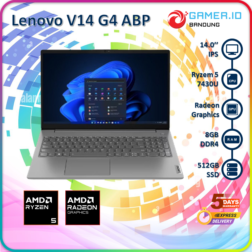 Jual LENOVO V14 G4 ABP RYZEN 5 7430U 8GB 512GB 14" FHD IPS | Shopee ...