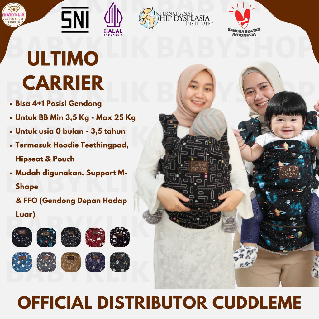Jual CuddleMe Baby Ultimo Carrier Gendongan Bayi Newborn HipSeat Depan ...