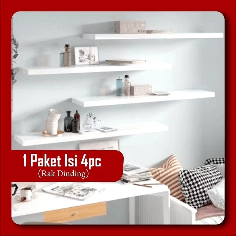 Jual 1 PAKET ISI 4 PCS/RAK AMBALAN HIASAN DINDING MINIMALIS SERBAGUNA ...