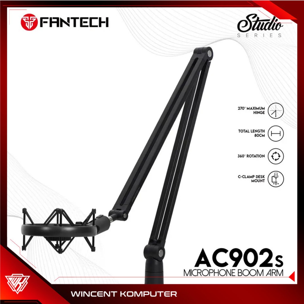 Jual Stand Microphone Fantech Adjustable Boom Arm AC902S Stand Mic Meja ...