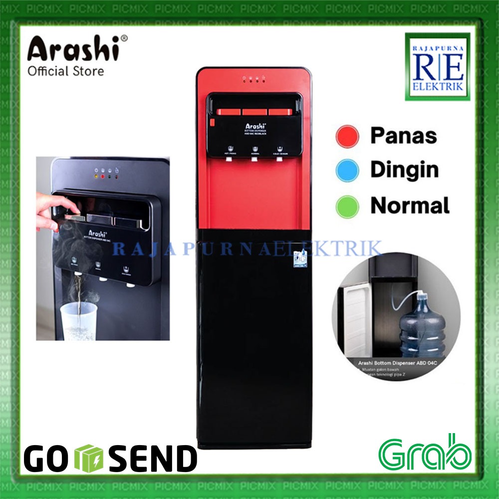 Jual ARASHI Dispenser Air Galon Bawah ABD 06C - Fungsi Panas Dingin Normal - Hot & Cool | Shopee ...