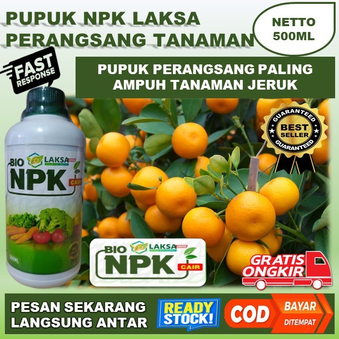 Jual Pupuk Pelebat Terbaik Tanaman Jeruk - Bio Npk Laksa Grow 500ml Pupuk Npk Penyubur Tanaman ...