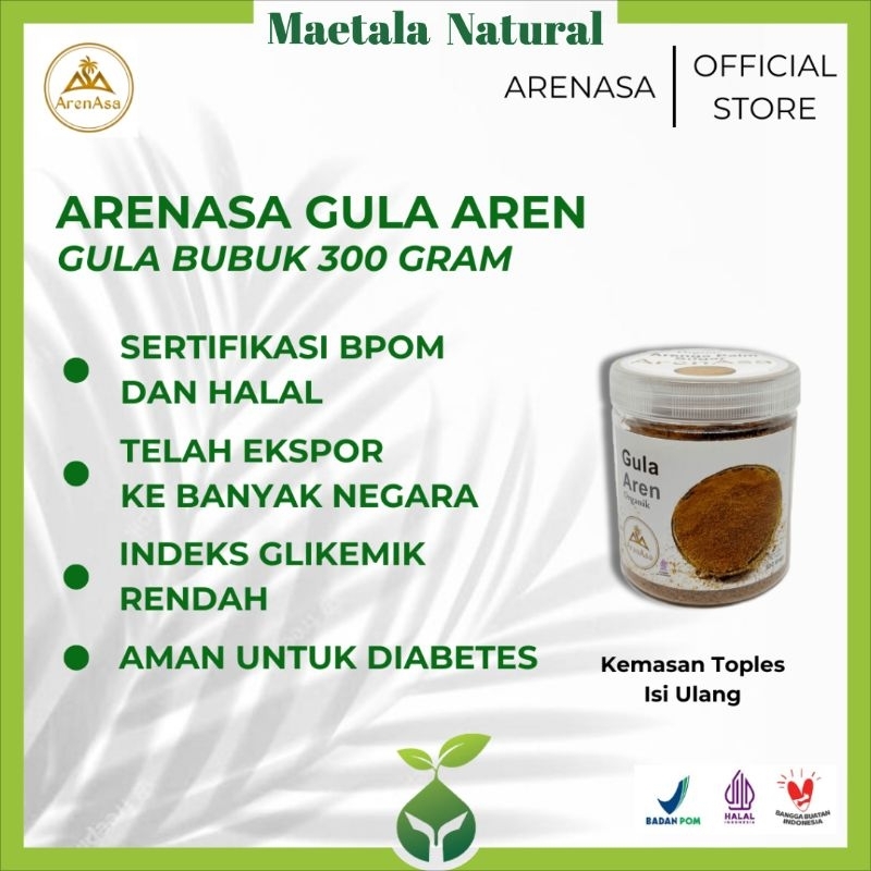 Jual Arenasa Gula Aren bubuk 300gram (palm sugar/gula semut) gula ...