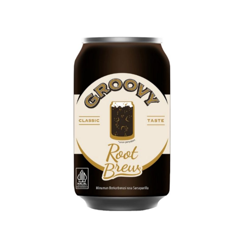 Jual Groovy Root Brew can 330 ml 1 karton rasa Sarsaparilla | Shopee ...