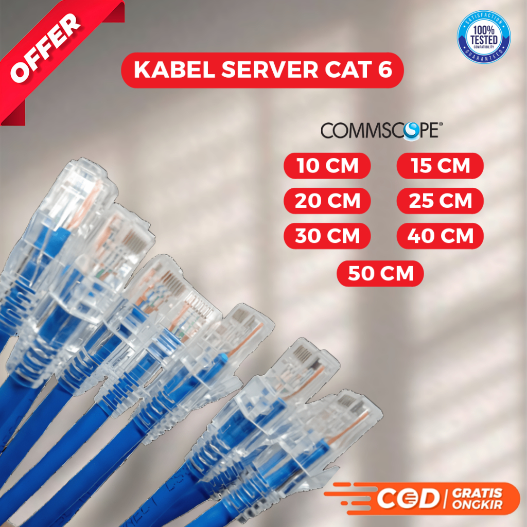 Jual KABEL LAN SERVER CAT 6 GIGABYTE COMMSCOPE TRANSPARAN | Shopee ...