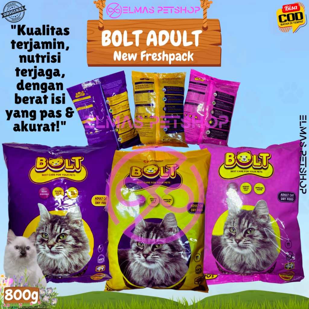 Jual Bolt Makanan Kucing Kering 800gr Cat Food Dryfood | Shopee Indonesia