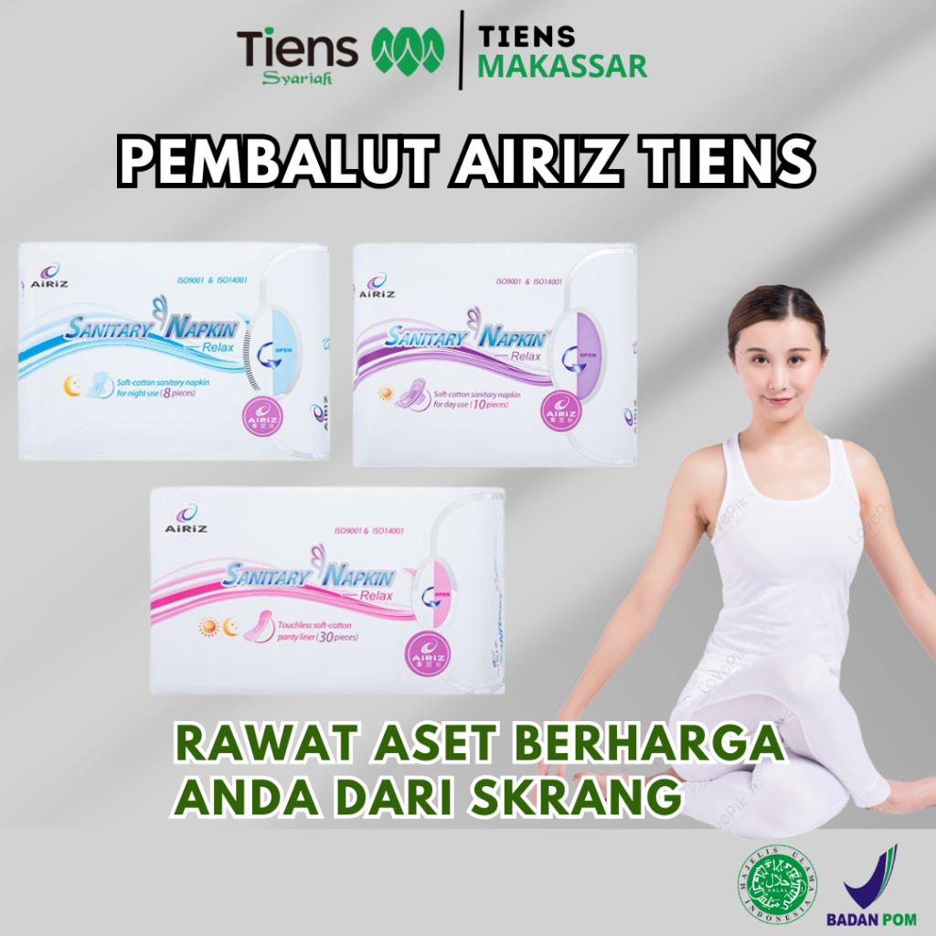 Jual Pembalut Wanita Herbal Airiz Tiens Sanitary Napkin Original ...