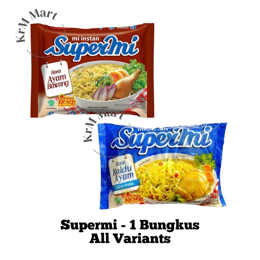 Jual Supermi All Varian Ayam Bawang Kaldu Ayam mie mi instan 1 bungkus ...
