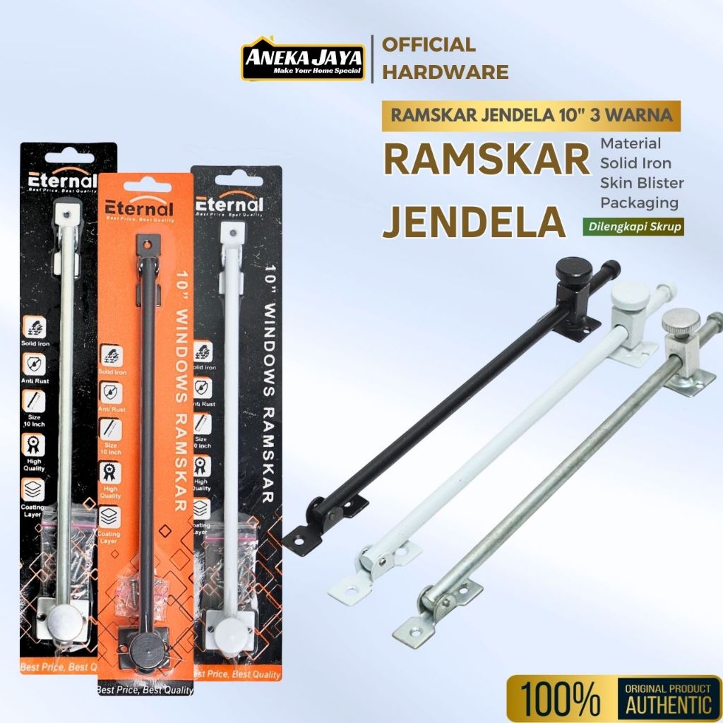 Jual Aneka Jaya - Lamskar Penahan Jendela Premium 25 cm Ramskar Putar ...