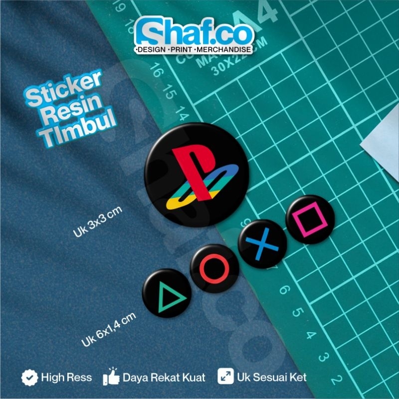 Jual Sticker Emblem Resin Timbul 3D Logo PS, logo Stik Ps 3 Untuk Motor ...
