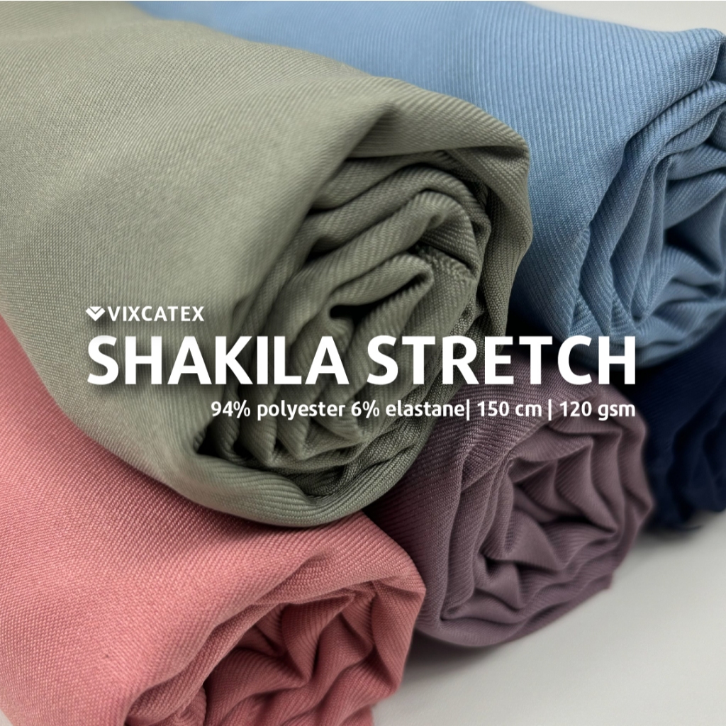 Jual [PER 0,5 M] Kain Shakila Stretch Lebar 150 cm Samira Syakila ...