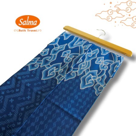 Jual BATIK SALMA Bandung Kain Batik Tulis Warna Biru Motif Mega Mendung Kombinasi Bahan Katun ...