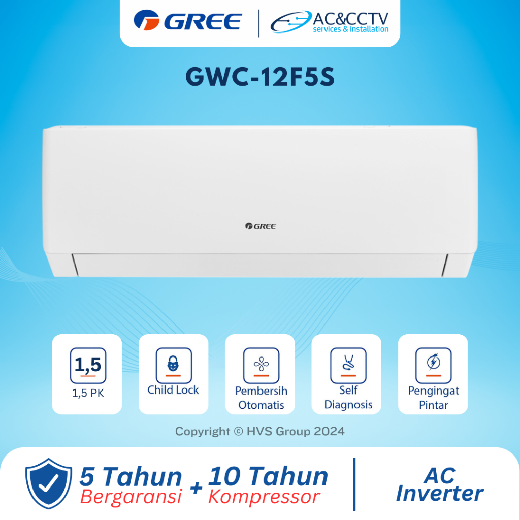 Jual GREE AC GWC-12F5S Series Inverter 1.5 PK F5S Putih | Shopee Indonesia