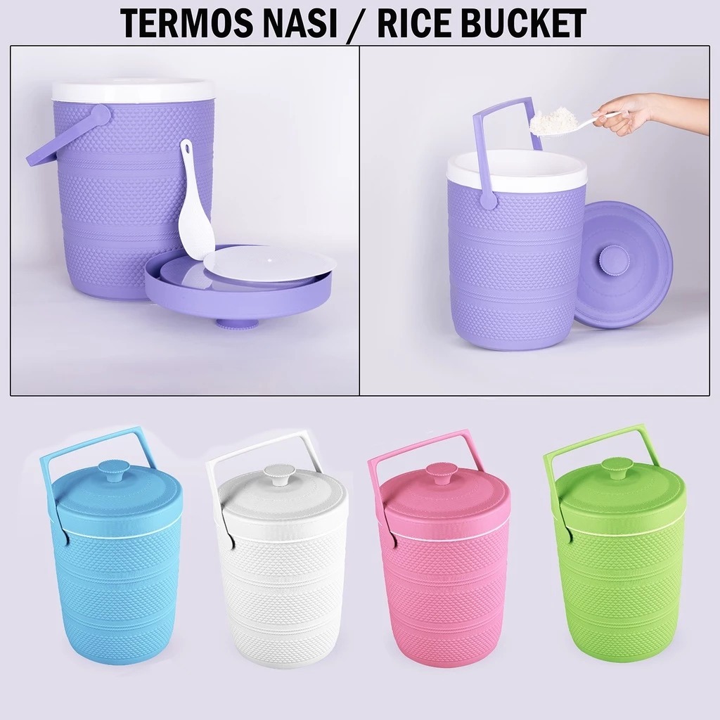 Jual TRI J - Rice Bucket 17L - Wadah Penyimpanan Nasi Termos Nasi Es ...